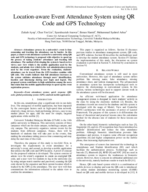 (PDF) Location-aware Event Attendance System using QR Code and GPS ...