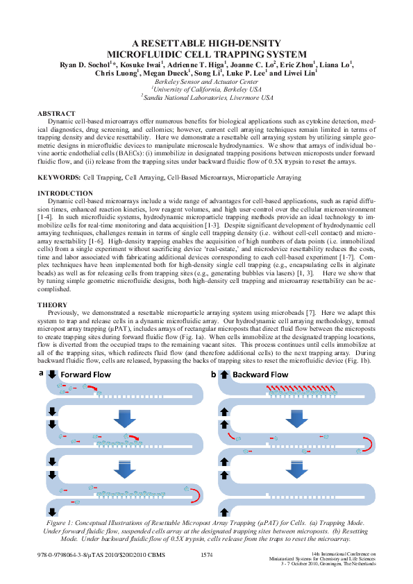 (PDF) A Resettable High-Density Microfluidic Cell Trapping System