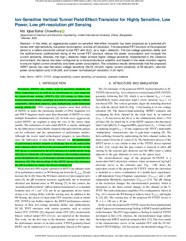 (PDF) Ion-Sensitive Vertical Tunnel Field-Effect-Transistor for Highly ...