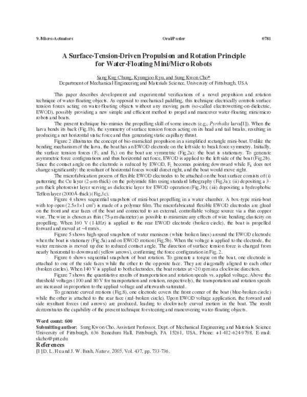 (PDF) A Surface-Tension-Driven Propulsion and Rotation Principle for Water-Floating Mini/Micro ...