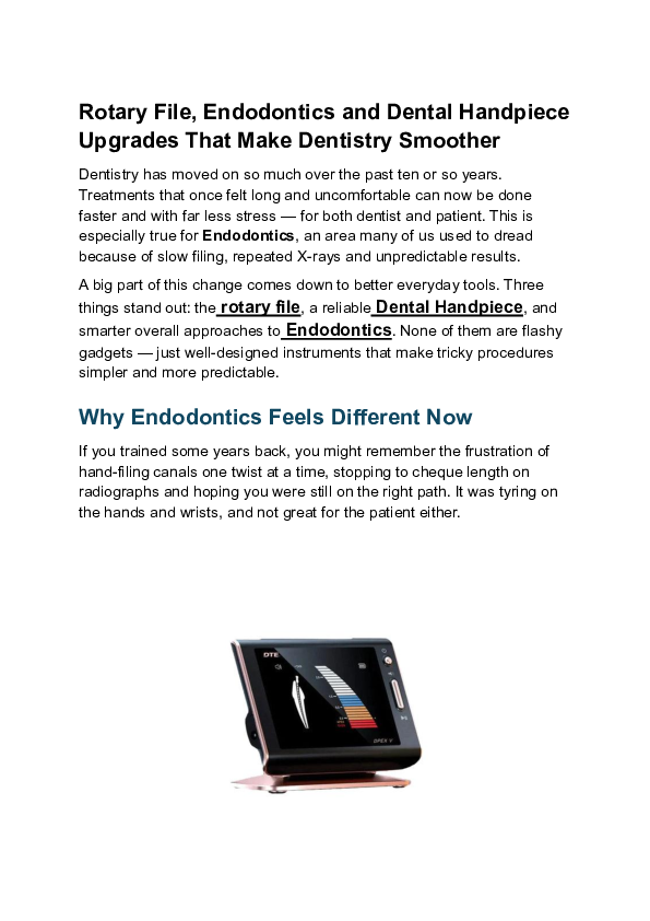 (PDF) Rotary File, Endodontics and Dental Handpiece Upgrades That Make ...