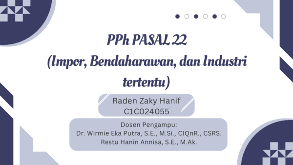 (PDF) PPT Raden Zaky Hanif_PPH PASAL 22 IMPOR, BENDAHARAWAN, DAN ...