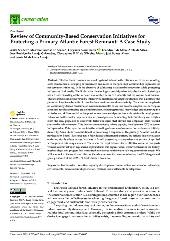 (PDF) Review of Community-Based Conservation Initiatives for Protecting ...