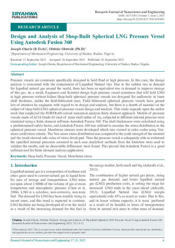 (PDF) Design and analysis of shop-Built spherical lNG Pressure Vessel ...