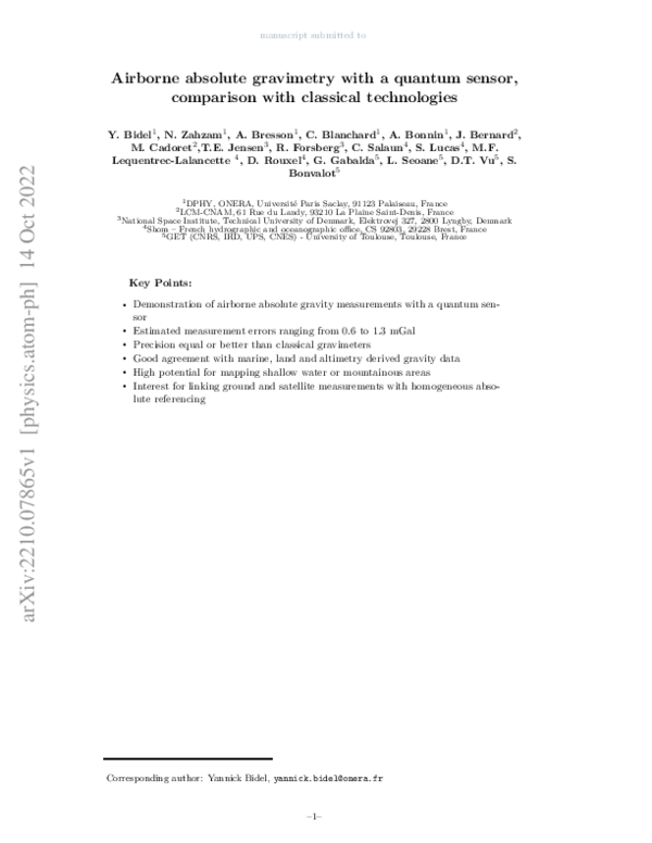 (PDF) Airborne absolute gravimetry with a quantum sensor, comparison ...