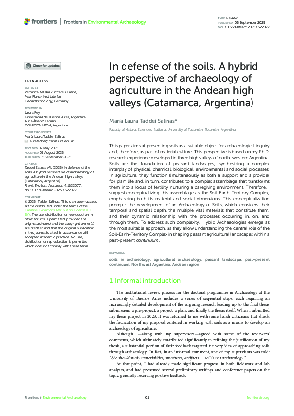 (PDF) In defense of the soils. A hybrid perspective of archaeology of ...