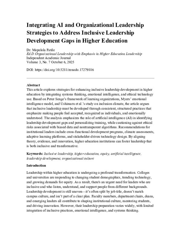 (PDF) Integrating AI and Organizational Leadership Strategies to ...