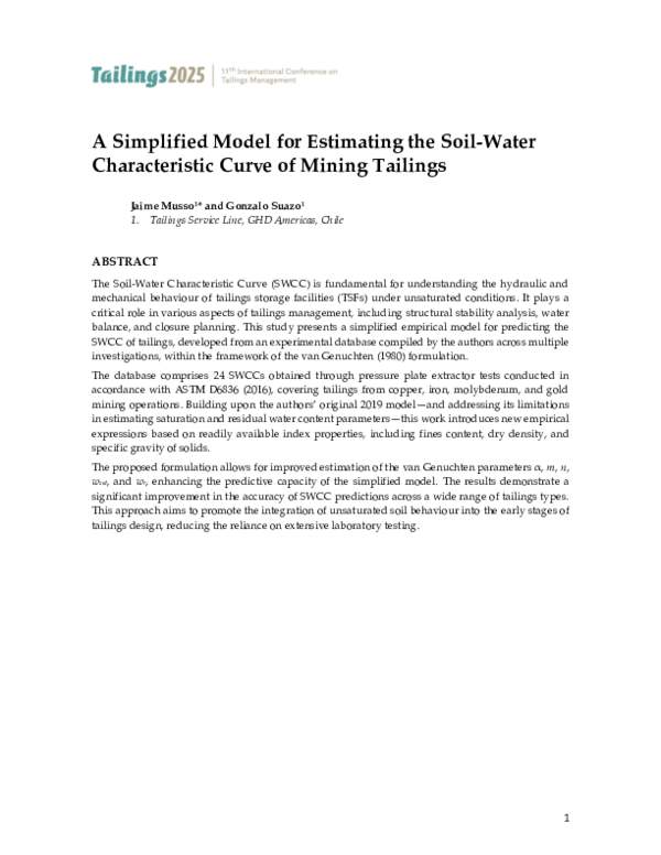 (PDF) A Simplified Model for Estimating the Soil-Water Characteristic ...