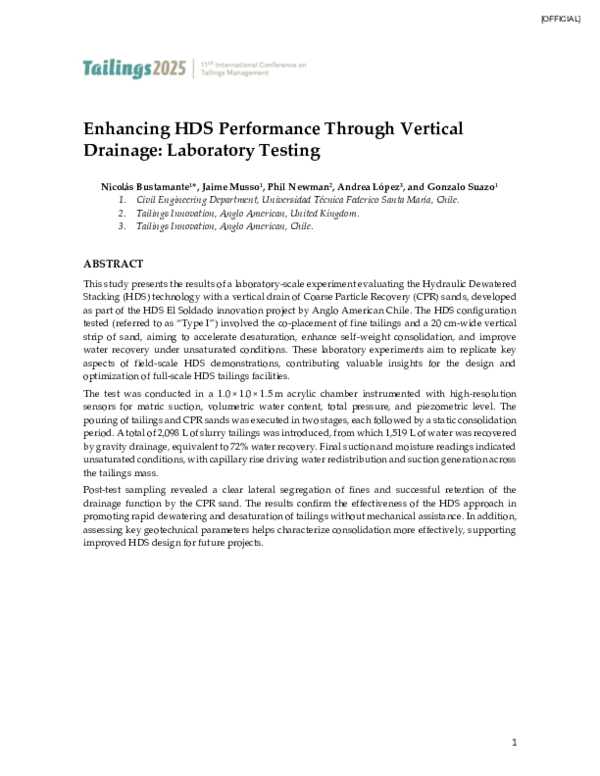 (PDF) Enhancing HDS Performance Through Vertical Drainage: Laboratory ...