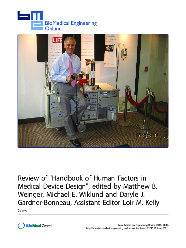(PDF) Review of "Handbook of Human Factors in Medical Device Design ...