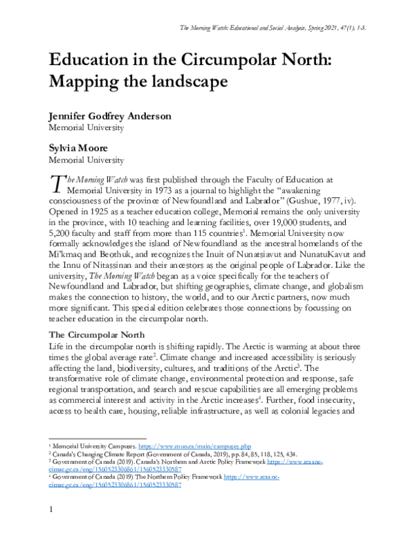 (PDF) Education in the Circumpolar North: Mapping the landscape