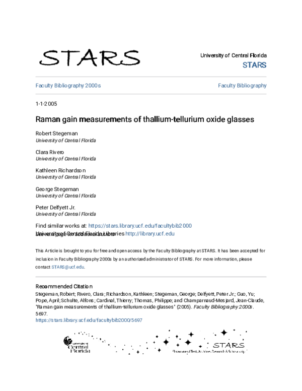 (PDF) Raman gain measurements of thallium-tellurium oxide glasses