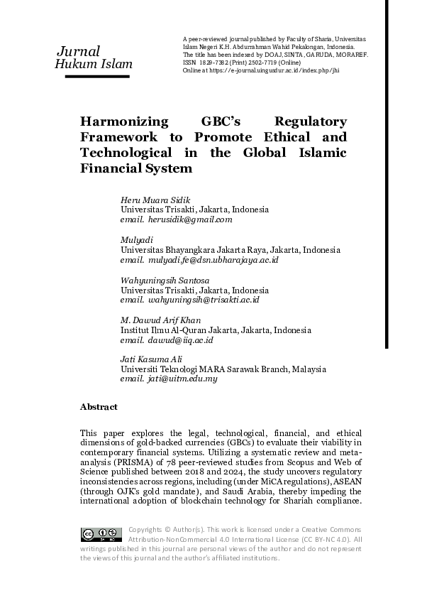 (PDF) Harmonizing GBC's Regulatory Framework to Promote Ethical and Technological in the Global ...