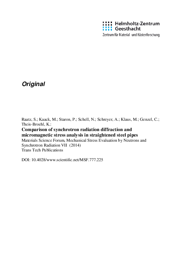 (PDF) Comparison of Synchrotron Radiation Diffraction and Micromagnetic ...