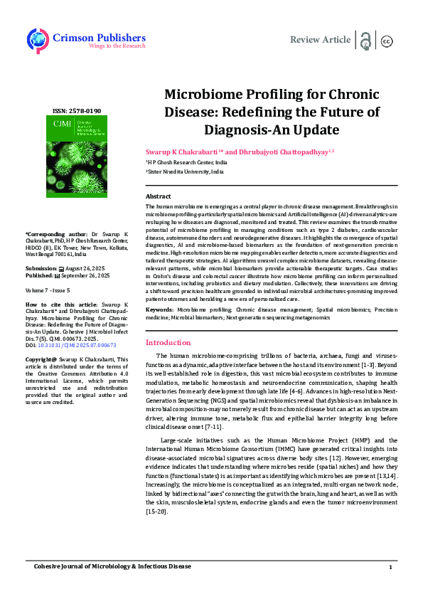 (PDF) Microbiome Profiling for Chronic Disease: Redefining the Future ...