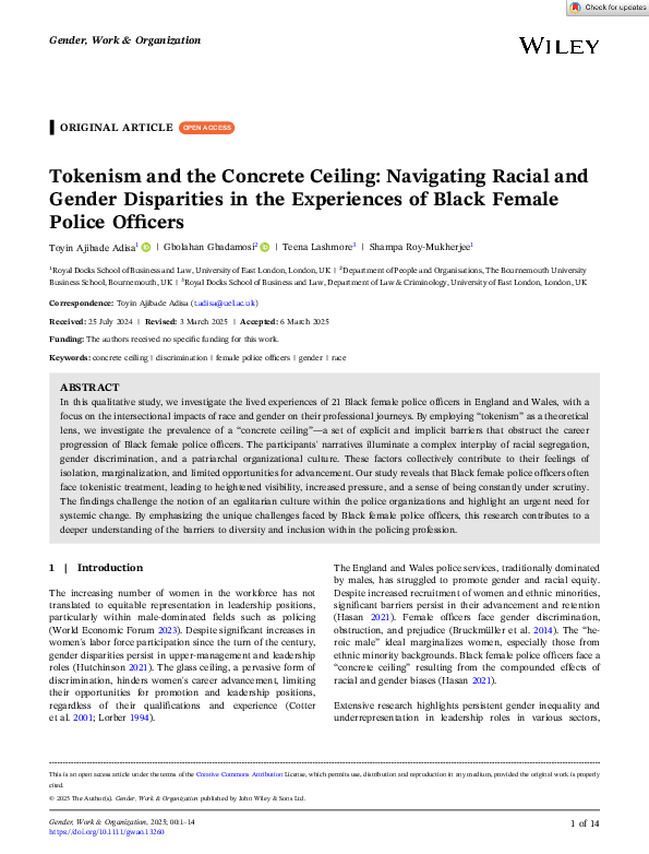 (PDF) Tokenism and the Concrete Ceiling: Navigating Racial and Gender ...