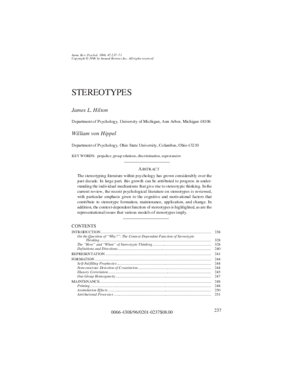 (PDF) Stereotypes