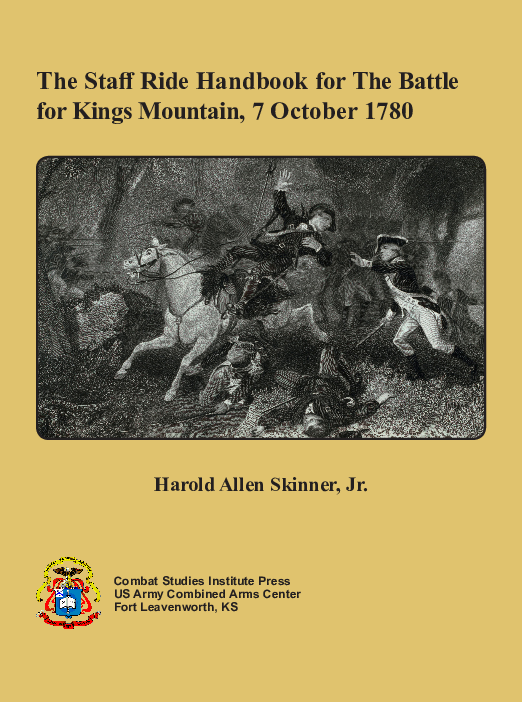 (PDF) The Staff Ride Handbook for the Battle of Kings Mountain, 7 ...