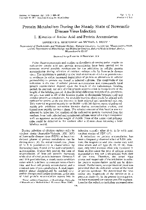 (PDF) Protein metabolism during the steady state of Newcastle disease ...