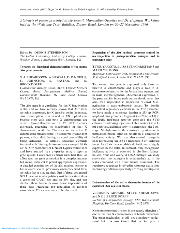 (PDF) Molecular analysis of Loop-tail, a mouse model of craniorachischisis