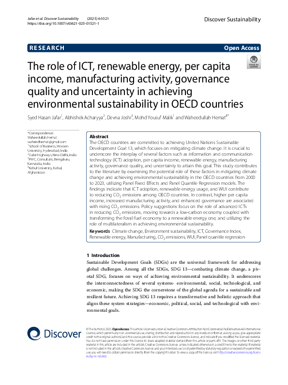 (PDF) The role of ICT, renewable energy, per capita income ...