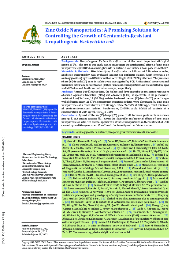(PDF) Zinc Oxide Nanoparticles: A Promising Solution for Controlling ...