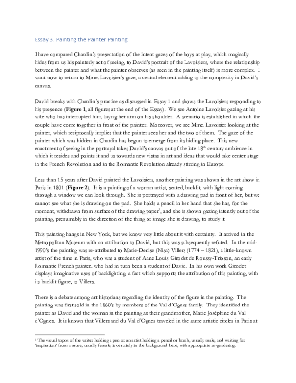(PDF) Essay 3 - Painting the Painter Painting