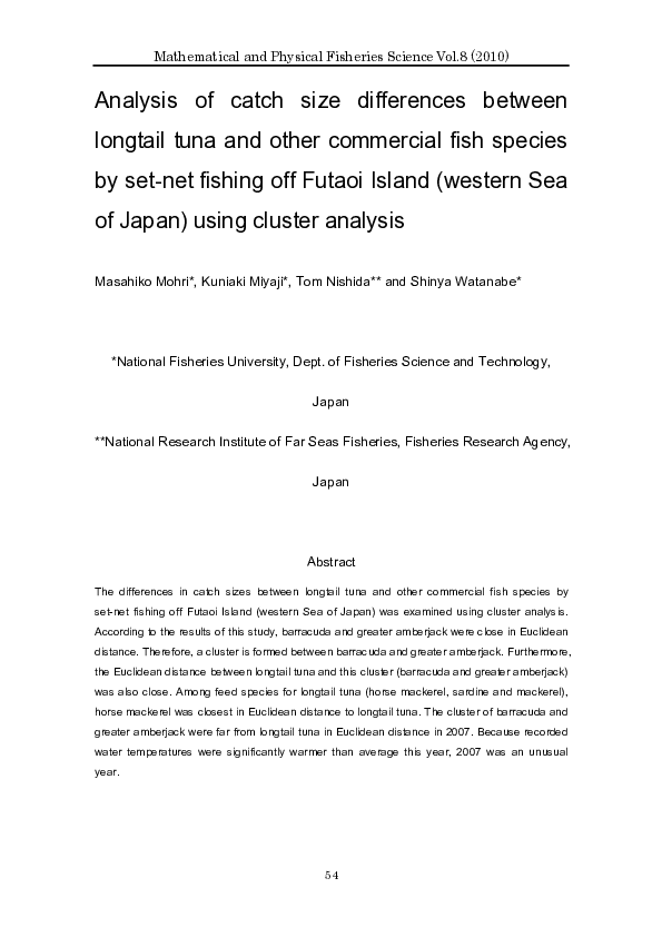 (PDF) Analysis of catch size differences between longtail tuna and other commercial fish species ...