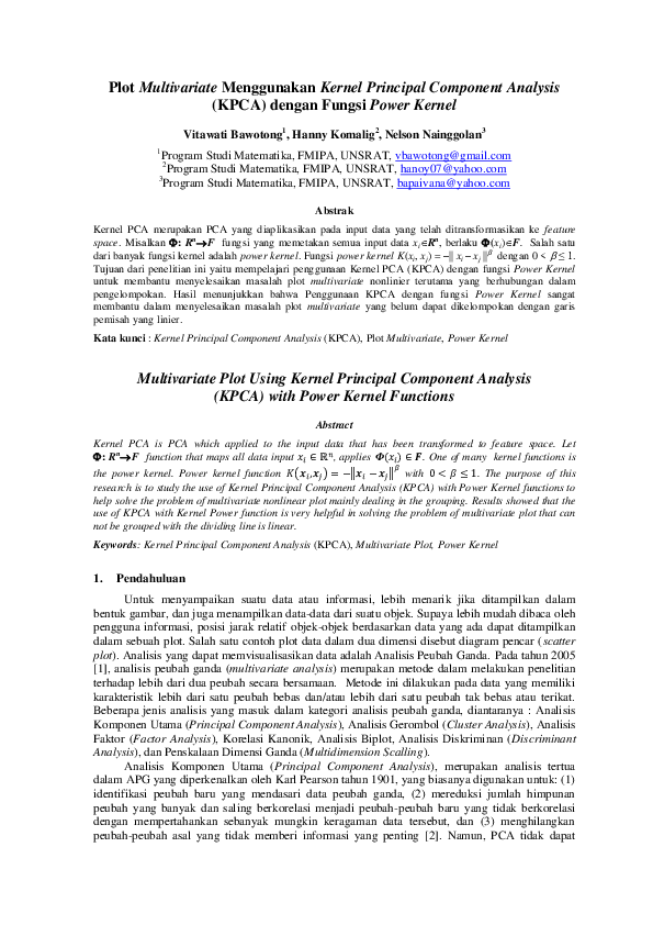 (PDF) Plot Multivariate Menggunakan Kernel Principal Component Analysis ...
