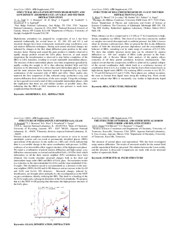 Pdf Structural Relaxation Between High Density And Low Density Amorphous Ice An X Ray And