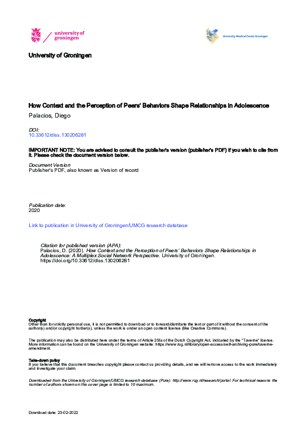 (PDF) How Context and the Perception of Peers’ Behaviors Shape ...