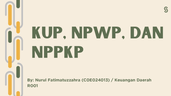 (PDF) PPT KUP, NPWP DAN NPPKP