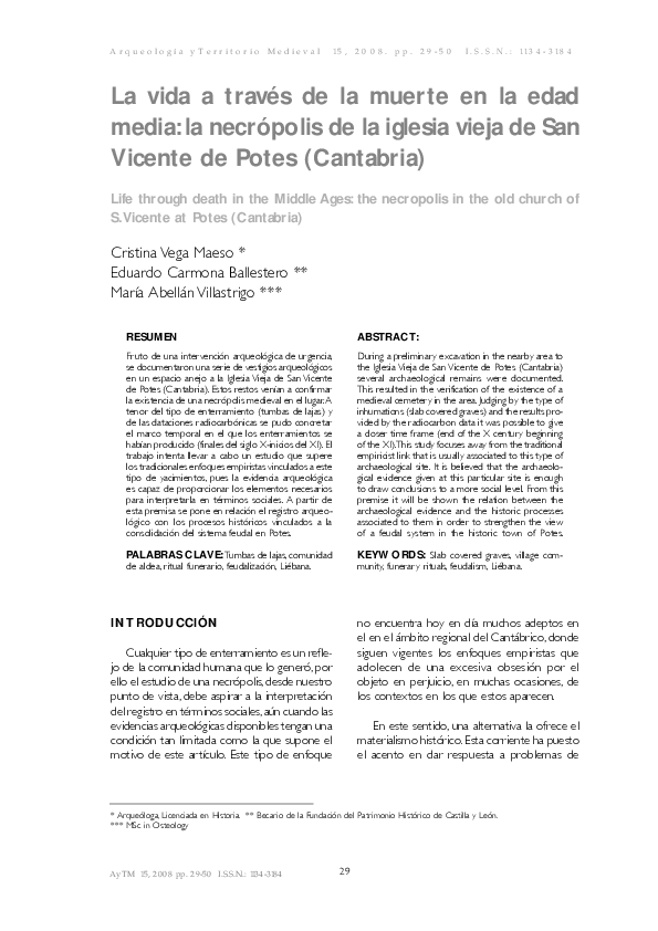 (PDF) Life through death in the Middle Ages: the necropolis in the old ...