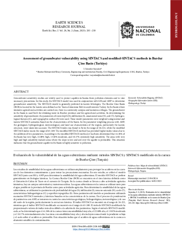 (PDF) Assessment of groundwater vulnerability using SINTACS and ...