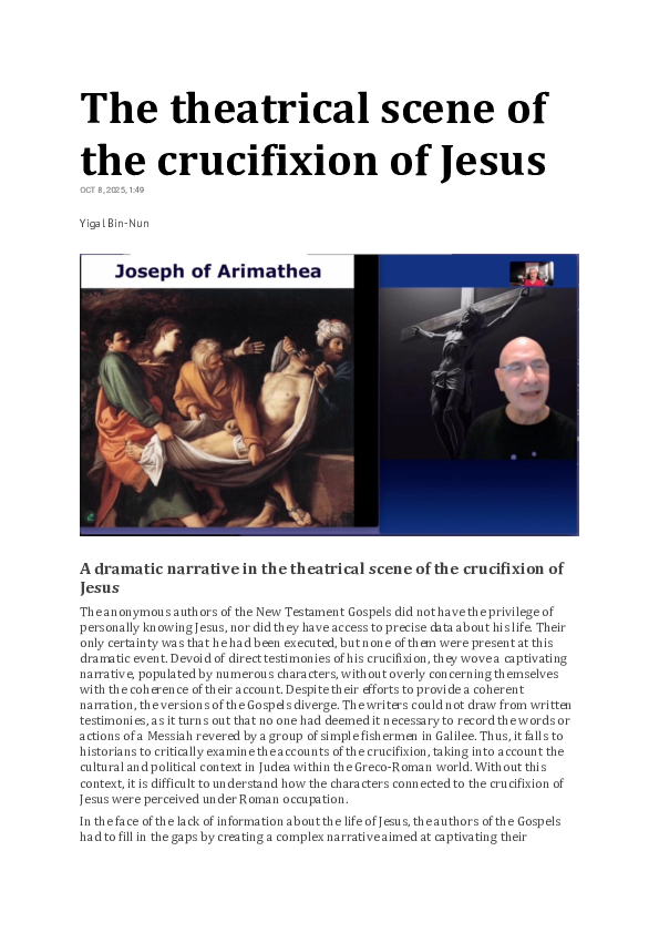 (PDF) The theatrical scene of the crucifixion of Jesus