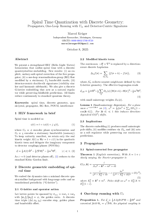 (PDF) Spiral Time Quantization with Discrete Geometry