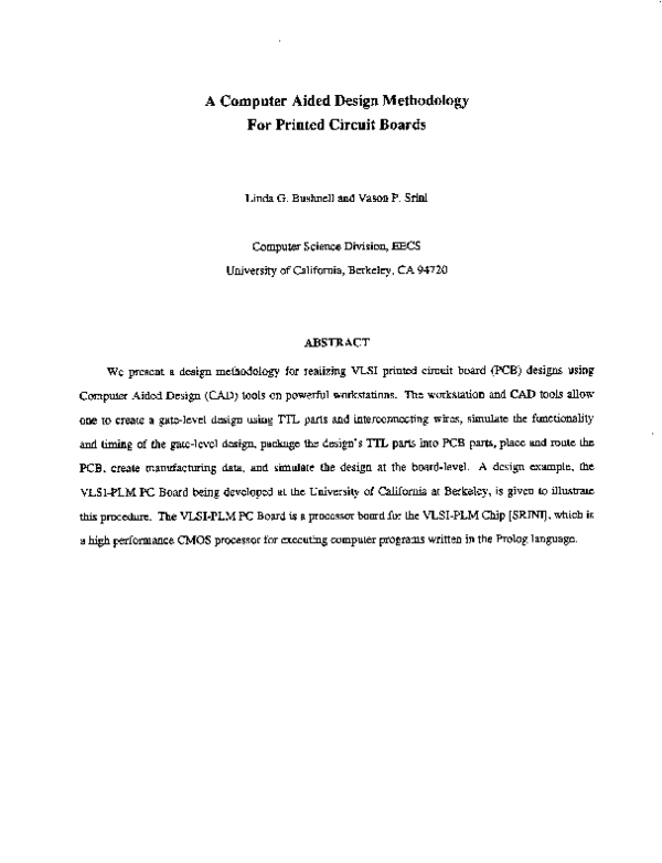(PDF) A Computer Aided Design Methodology For Printed Circuit Boards