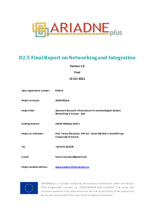 (PDF) D2.5 Final Report on Networking and Integration