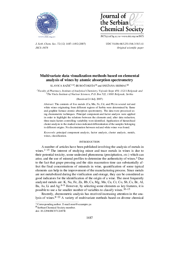 (PDF) Multivariate data visualization methods based on elemental ...