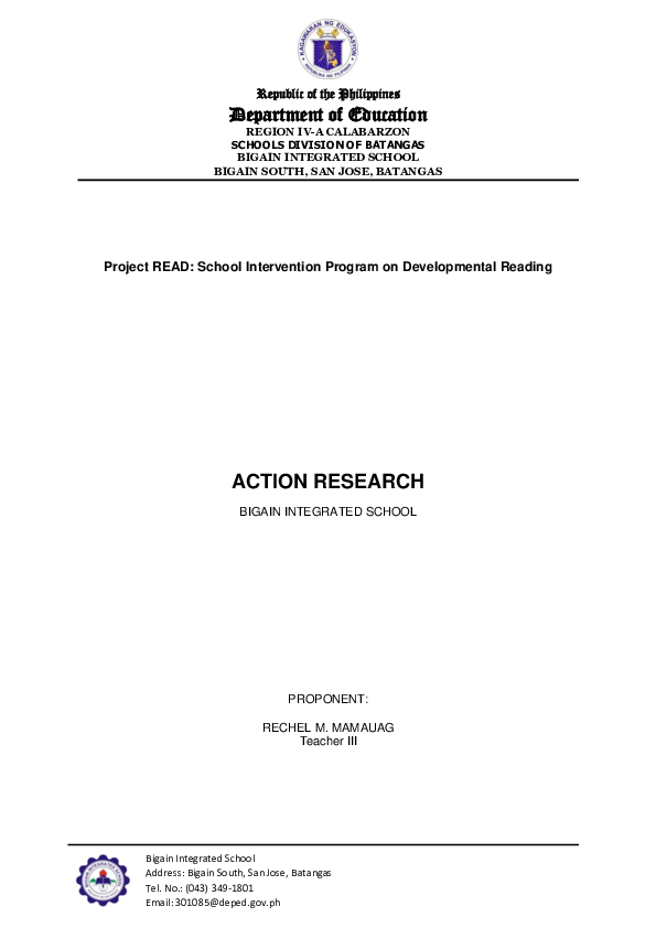 (PDF) Republic of the Philippines Department of Education REGION IV-A ...