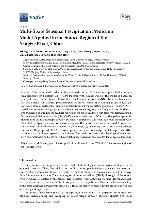 (PDF) Multi-Space Seasonal Precipitation Prediction Model Applied to ...