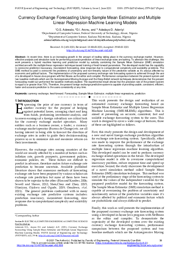 (PDF) Currency Exchange Forecasting Using Sample Mean Estimator and ...