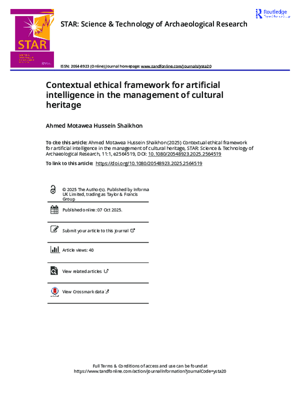 (PDF) Contextual ethical framework for artificial intelligence in the management of cultural ...