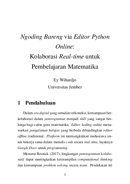 (PDF) Ngoding Bareng via Editor Python
