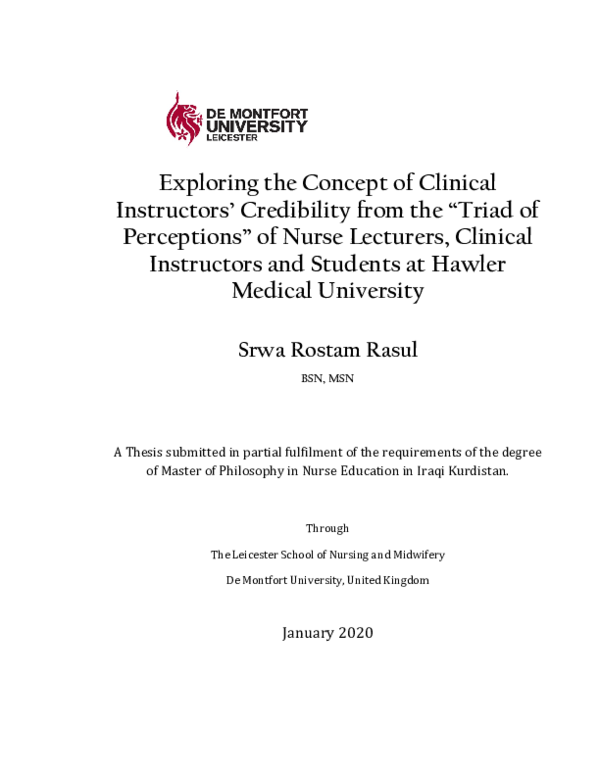 (PDF) Exploring the Concept of Clinical Instructors’ Credibility from ...