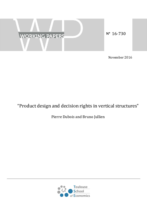 (PDF) Product design and decision rights in vertical structures