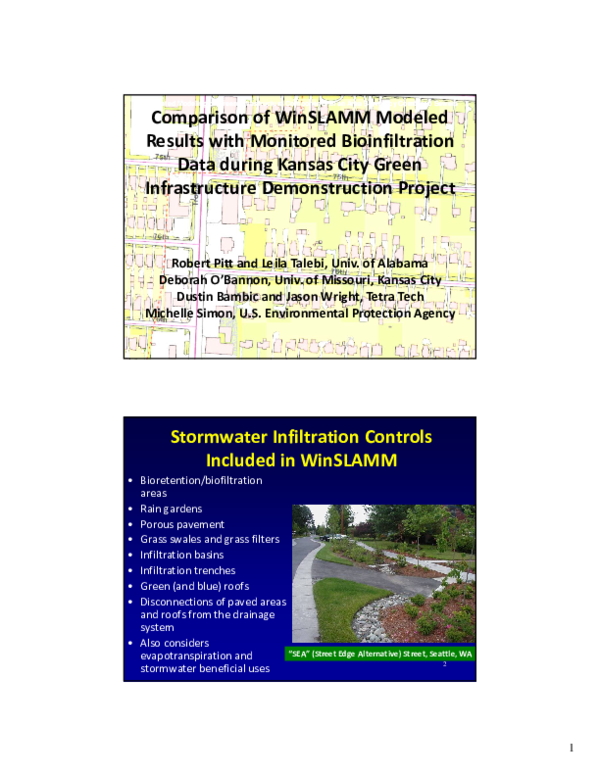 (PDF) Comparison of WinSLAMM Modeled Results with Monitored ...