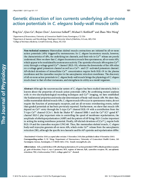 (PDF) Genetic dissection of ion currents underlying all-or-none action ...