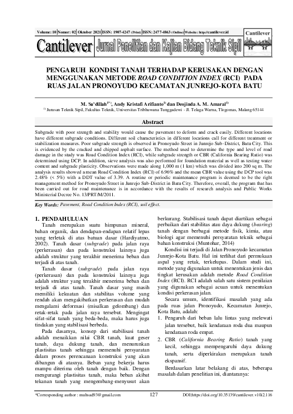 (PDF) Pengaruh Kondisi Tanah Terhadap Kerusakan Dengan Menggunakan ...