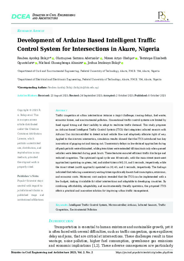 (PDF) Development of Arduino Based Intelligent Traffic Control System ...